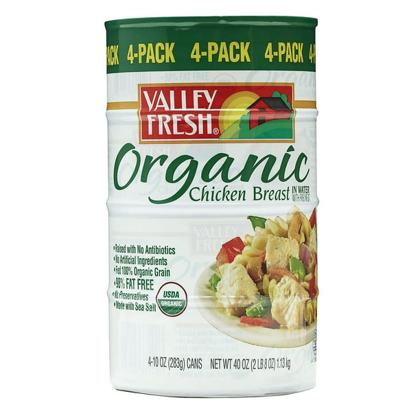 Valley Fresh Organic Chunk Chicken (10 oz., 4 pack) - Walmart.com ...