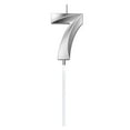 3D Silver Number Birthday Candle Wax Cake Topper Decorative Candle for ...