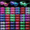 Toner Depot LED Glow Glasses 30 Pack, Star, Heart & Square Styles, 3 ...