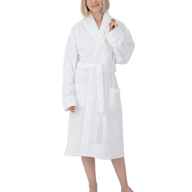 Alpine Swiss Womens Luxury Waffle Knit Cotton Bathrobe Shawl Collar Spa Robe - Walmart.com