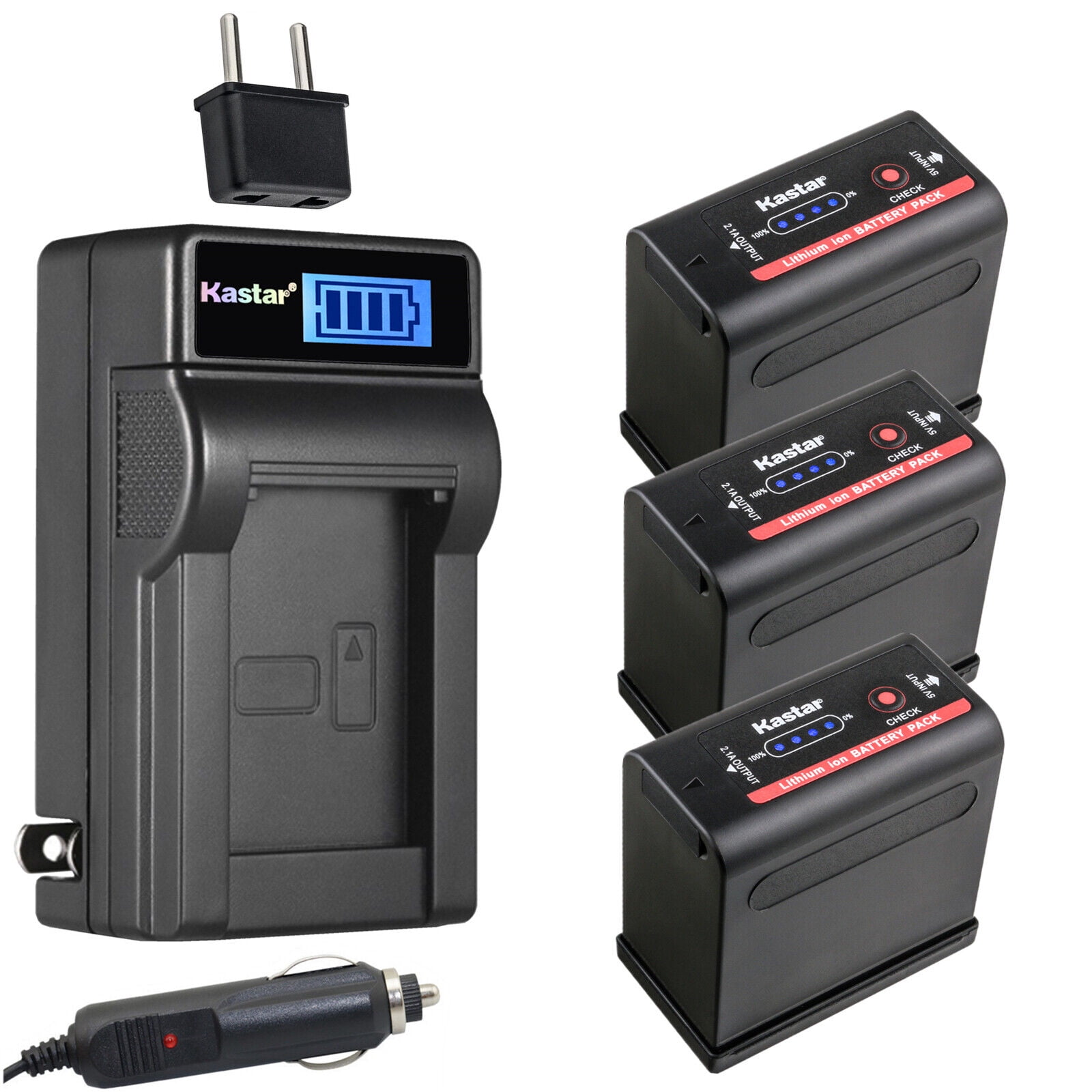 Kastar 3-Pack BP-980G Pro Battery and LCD AC Charger Compatible with ...