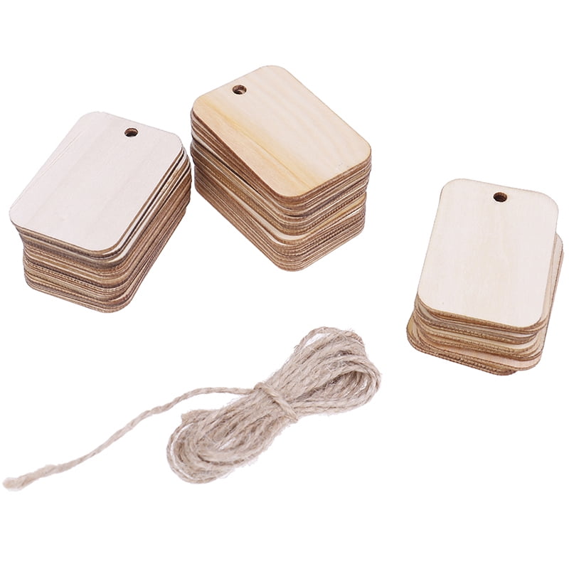 Buy 50pcs Ornament Wood Planks Tags Wooden Hanging Labels Sheet DIY ...