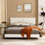 SWQQWEI Floating Platform Queen Bed Frame with Wall Mounted Headboard ...