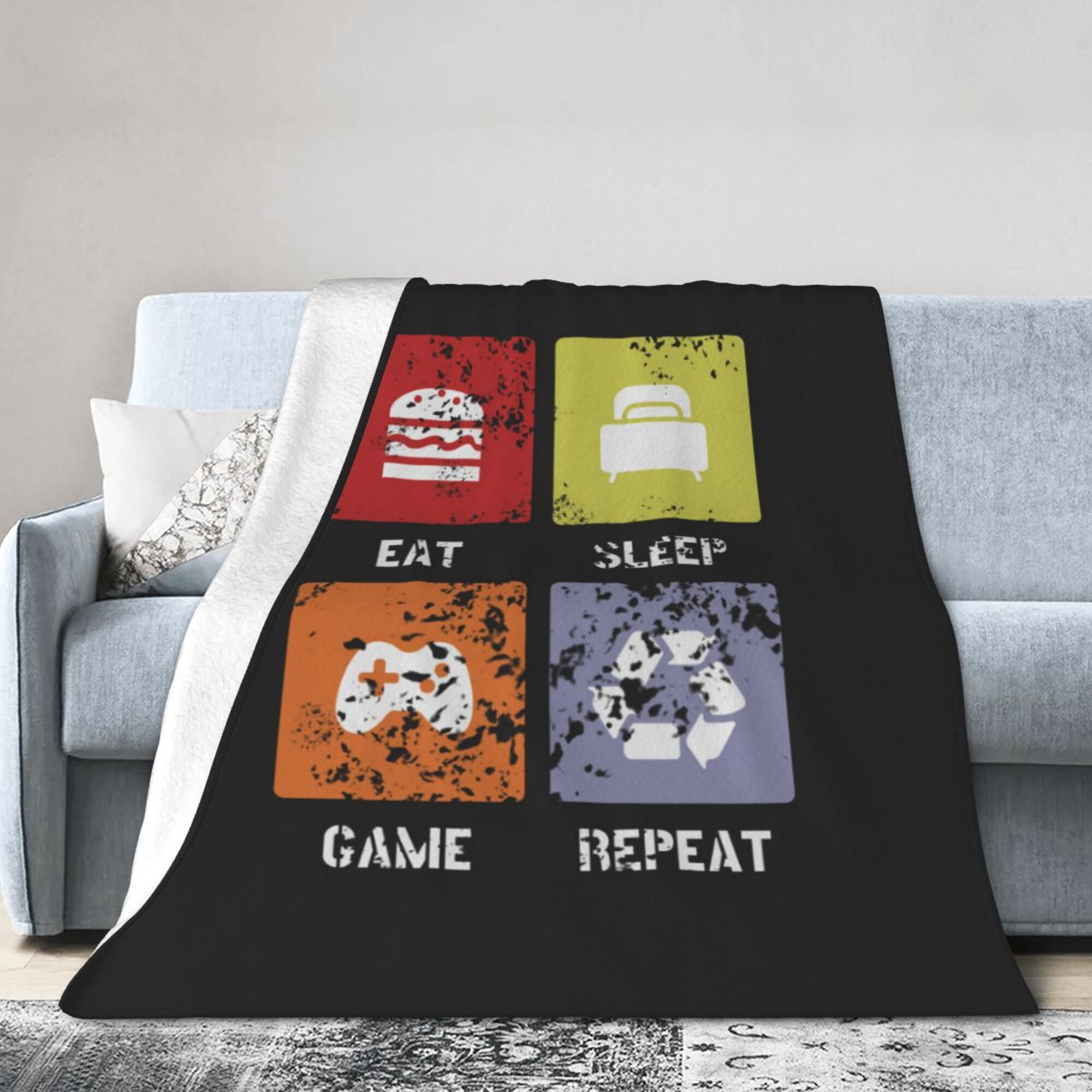 DouZhe Ultra-Soft Micro Fleece Lightweight Flannel Bed Blanket, Eat ...