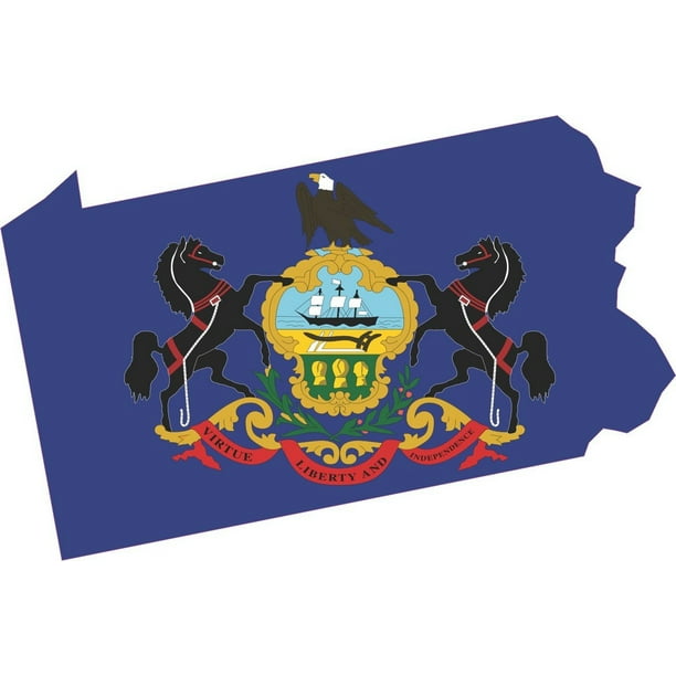 5in x 3in Die Cut Pennsylvania State Flag Bumper Sticker Decal Car ...