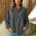 Casual Tops for Women Trendy Solid Zipper Crew Neck Long Sleeve Tops ...