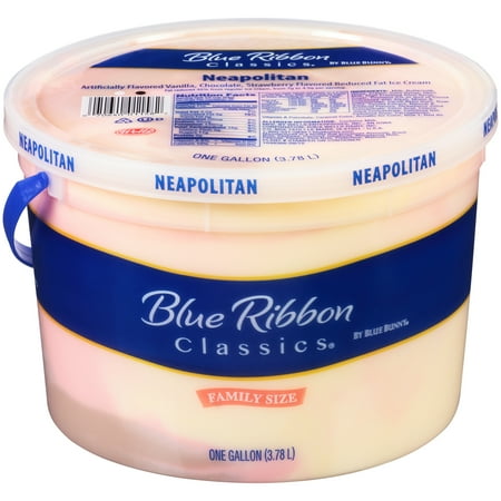 Blue Bunny Blue Ribbon Classics Neapolitan Reduced Fat Ice Cream 1 gal ...