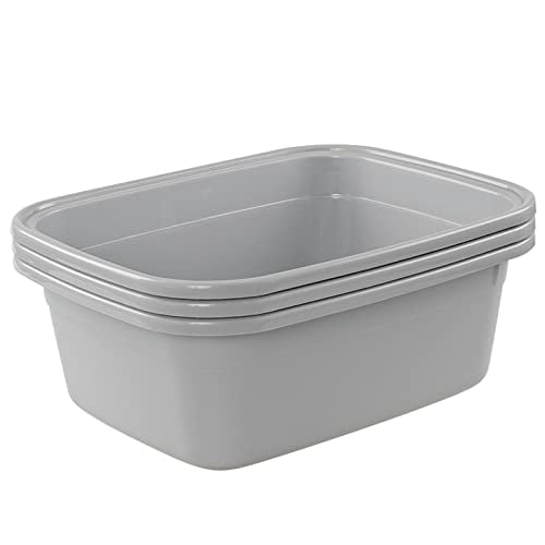 Sandmovie 18 Quart Plastic Dish Basin, Shallow Plastic Sink Basin, 3 ...