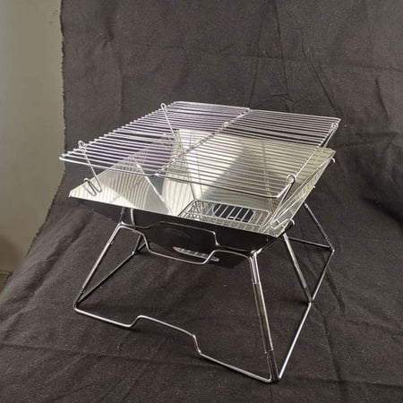 Liftable Barbecue Grill, Outdoor Camping Wood Stove Stainless Steel ...