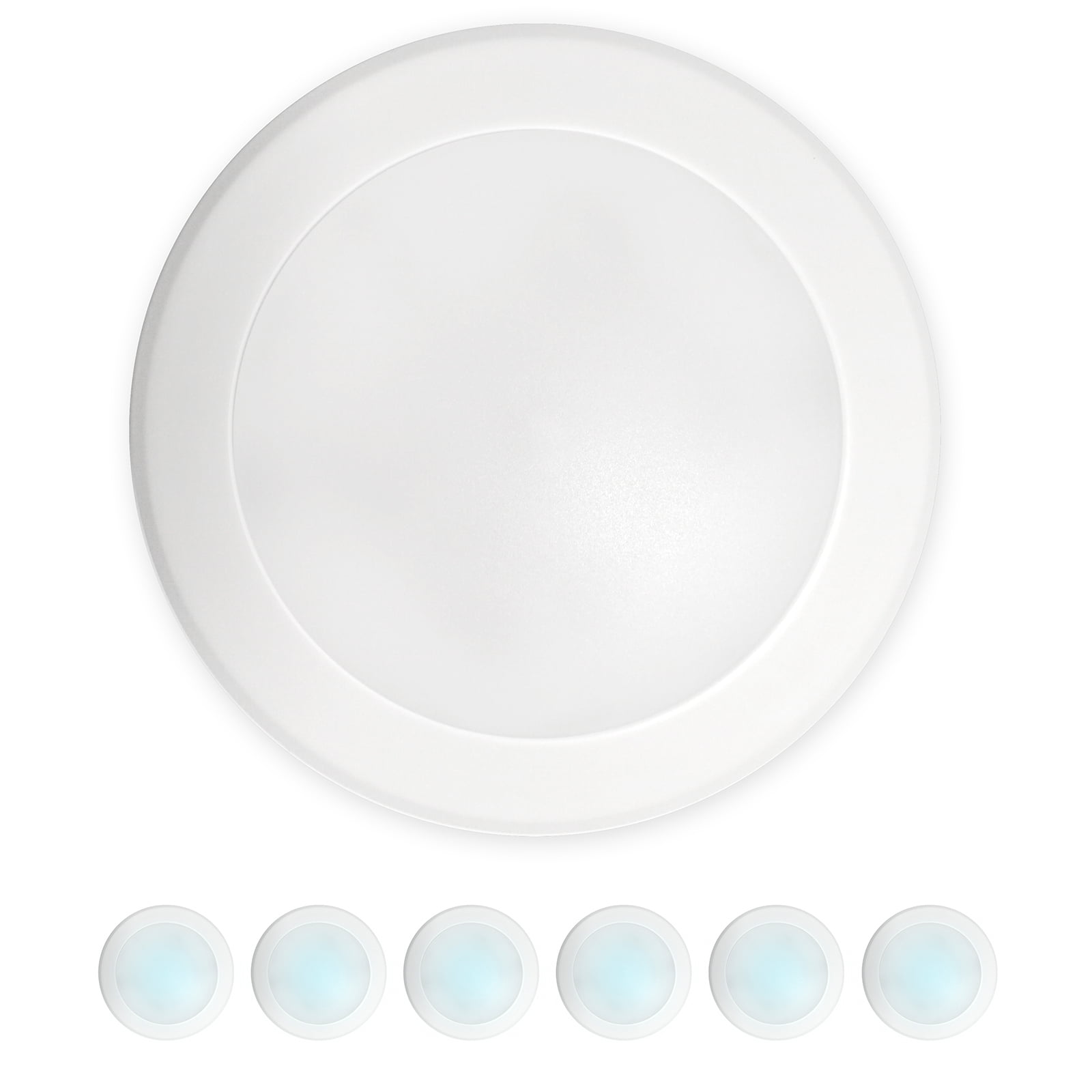 NUWATT 6 Pack, 5/6" Slim Disk LED Flush Mount Downlight 4000K, 15W ...