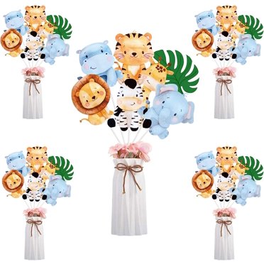 8Pcs Animal Safari Theme Zoo Print Table Cover - Animal Theme ...