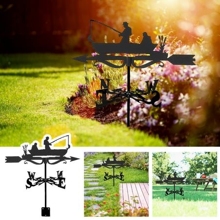 Home Essentials Uheoun Stainless Steel Fishing Weathervane Retro ...