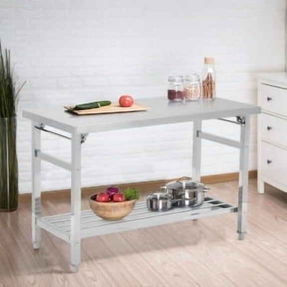 ModFusion 48" x 24" Stainless Steel Prep Table, 2 Storage Drawers ...