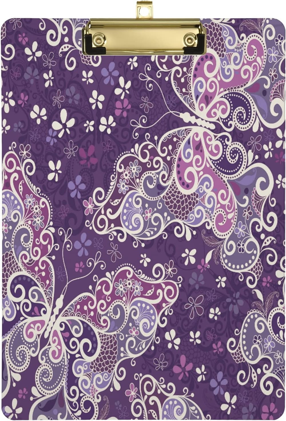 FMSHPON Purple Butterfly Flower Floral Clipboard Hardboard Wood Nursing ...