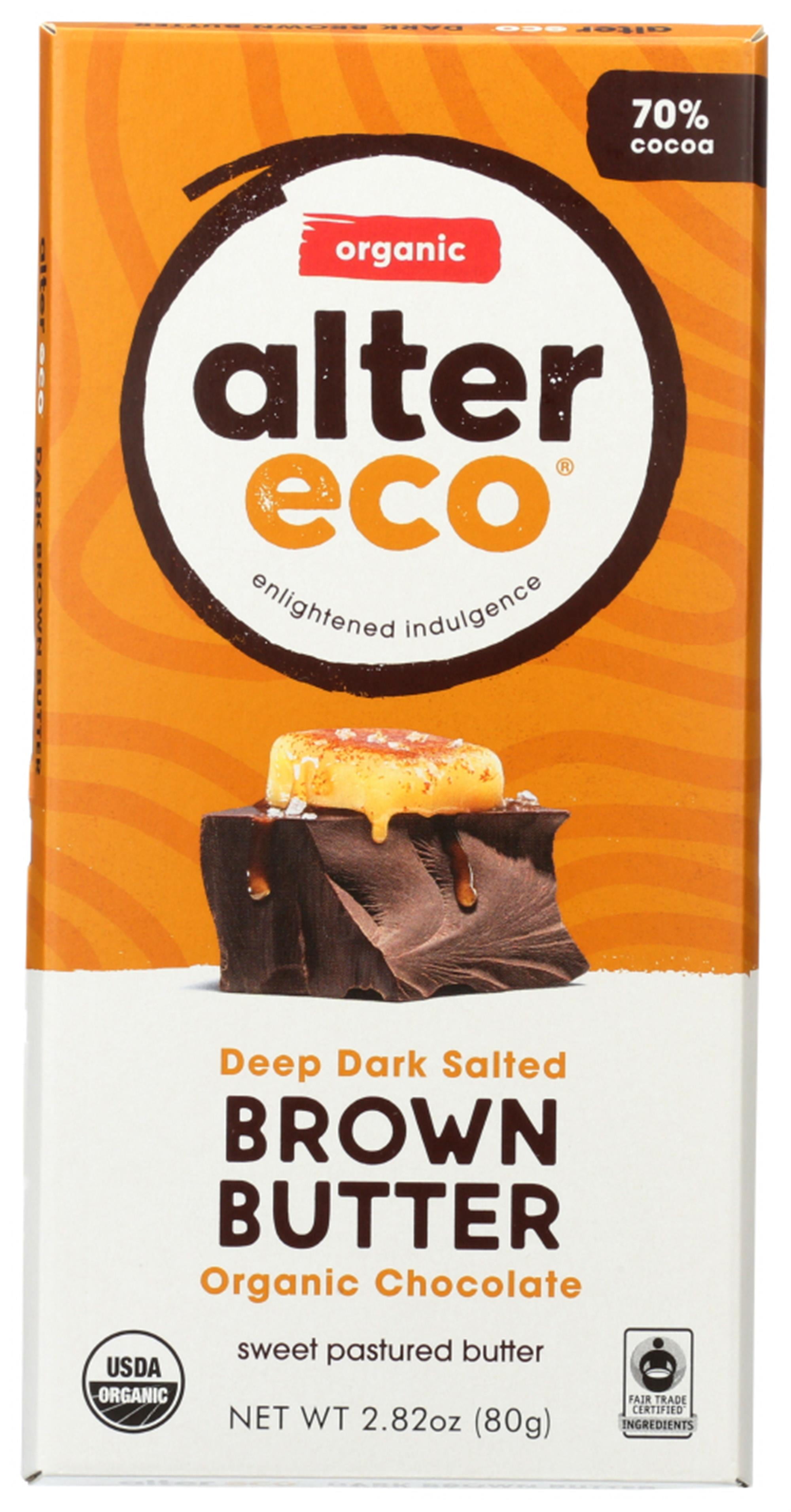Alter Eco Dark Salted Brown Butter Organic Chocolate Bar, 2.82 Oz ...
