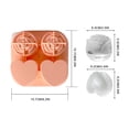 4-Cavity Rose Heart Silicone Ice Mold with Funnel Lid, Large Ice Tray ...