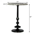 Caldera Round Pedestal Side End Table, Metal, Resin, Black + White ...