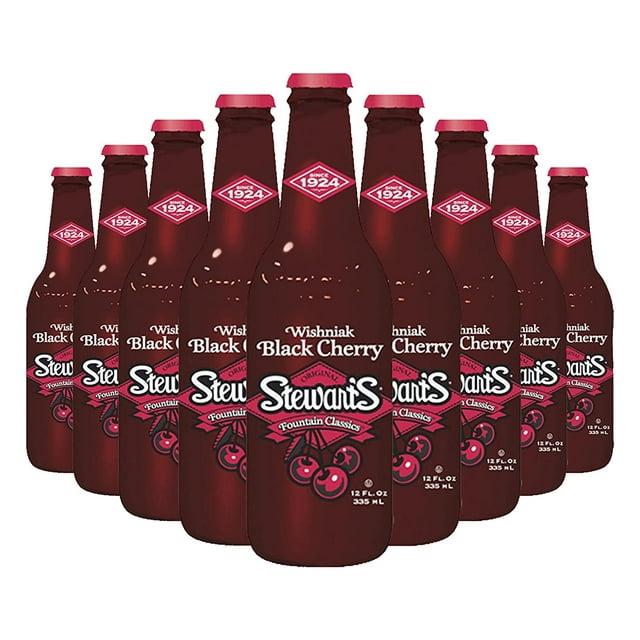 Stewart's Wishniak Black Cherry Soda, 12 fl oz (12 Glass Bottles), All ...