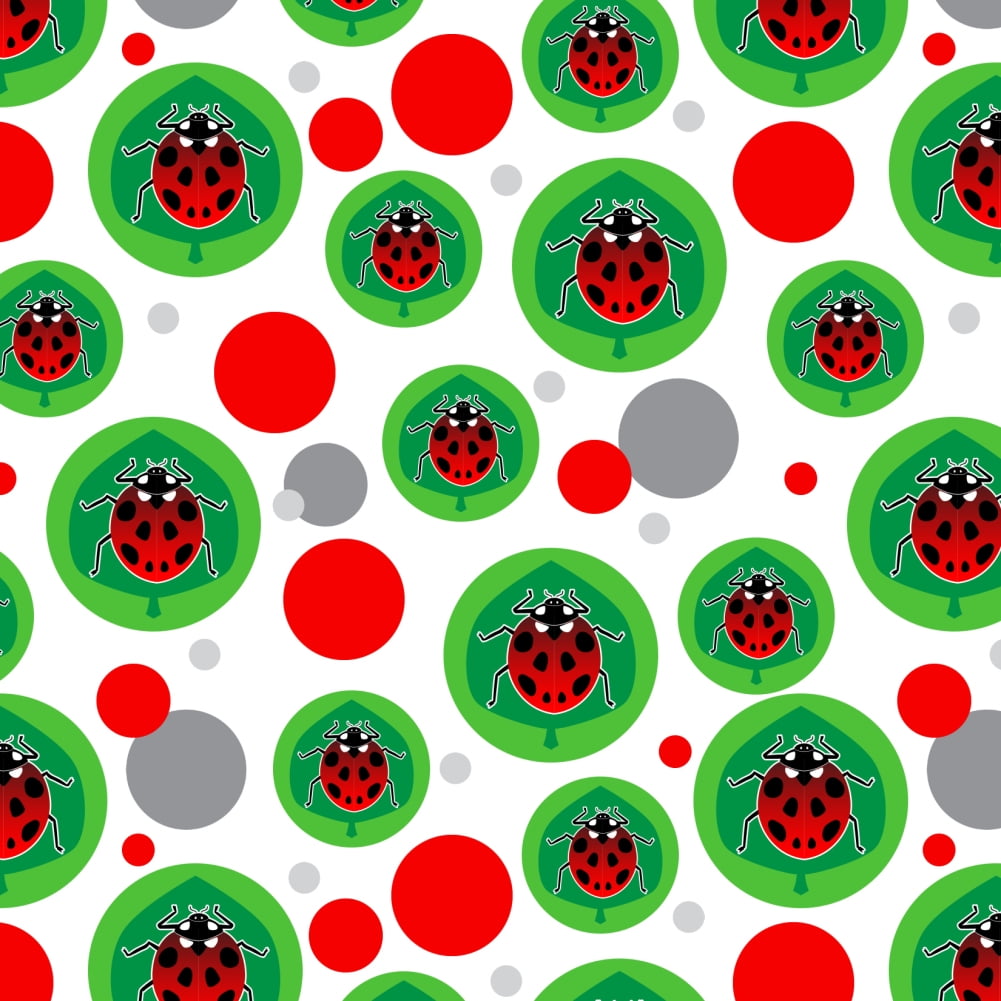 Red Ladybug on Green Leaf Ladybird Premium Gift Wrap Wrapping Paper ...