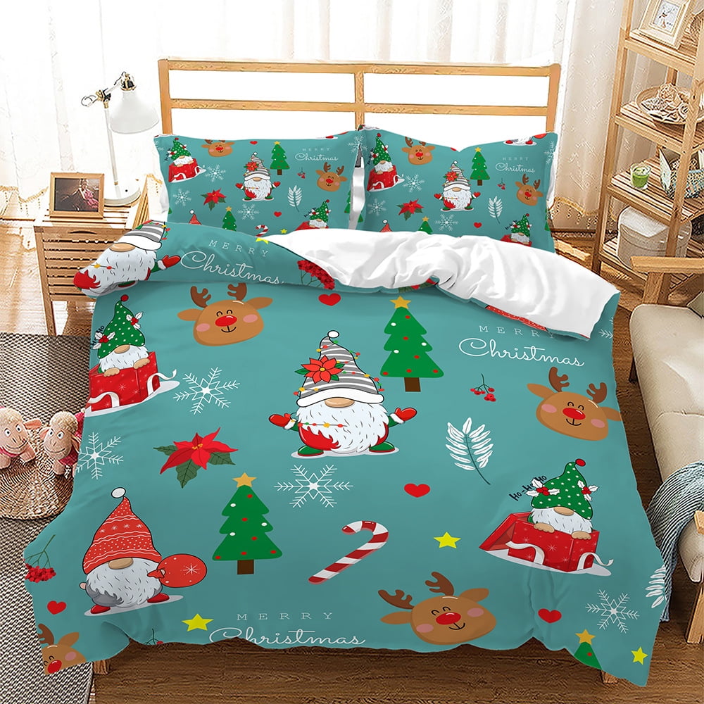 Yipa Christmas Tree Ultra Soft Printed Quilt Sets Gold Sparkle Holiday ...