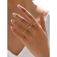 5pcs Gold Tone Zinc Alloy Faux Pearl Stackable Rings Set For Women ...