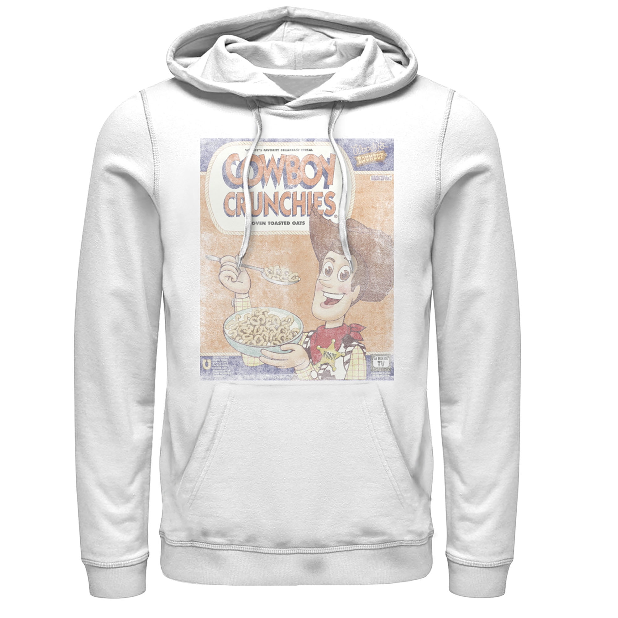 Men's Toy Story Vintage Cowboy Crunchies Cereal Pull Over Hoodie White ...