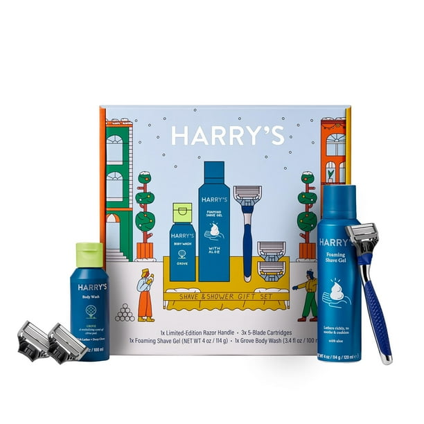 ($21 Value) Harry's Men's 2022 Holiday Shave and Shower Gift Set, 6 ...