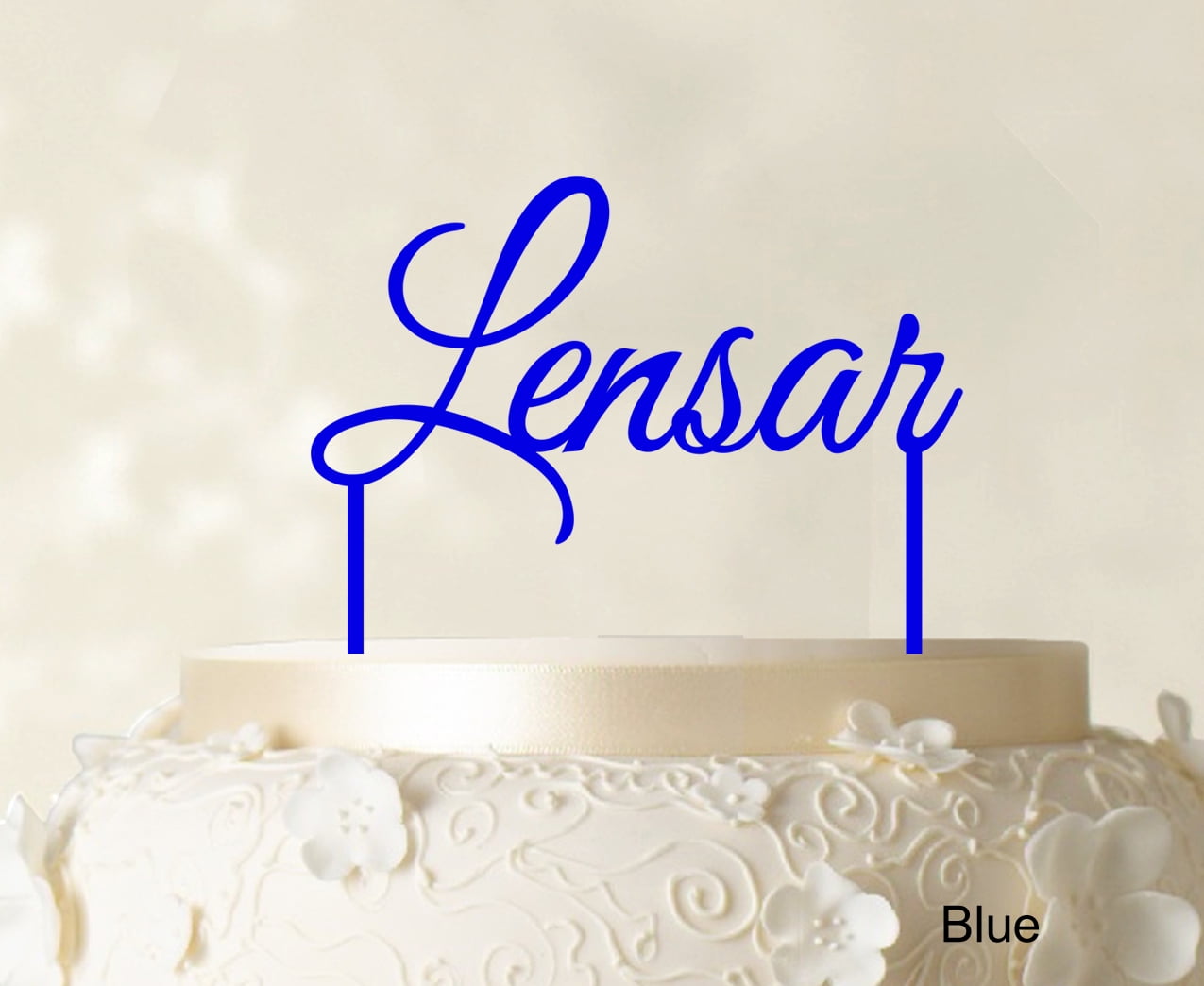 """Lensar"" Custom Name Cake Topper Personalized Blue Cake Toppers Cake ...