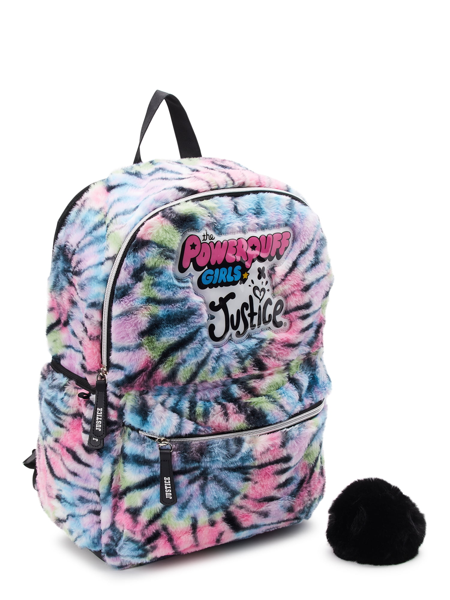 Justice The Powerpuff Girls 17" Laptop Backpack with Faux Fur. Pink ...