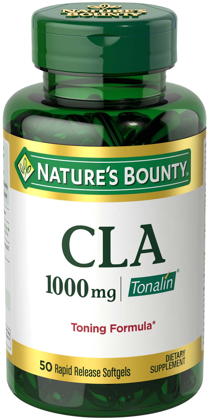 Nature's Bounty CLA Tonalin Softgels, 1000 Mg, 50 Ct - Walmart.com