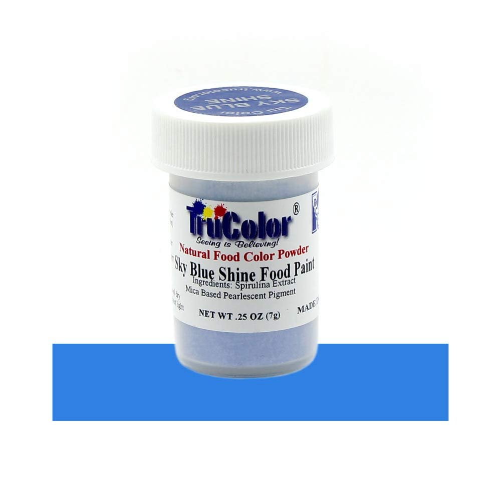 TruColor Sky Blue Shine Natural Food-Coloring Powder Paint, 7 Grams ...