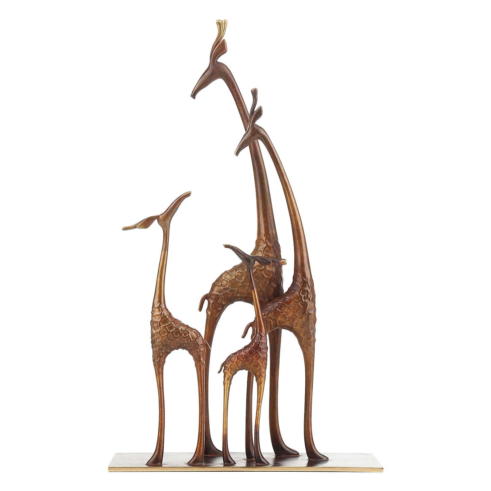 Tooarts Giraffe Family Giraffe with Baby Brass Sculpture Wildlife ...