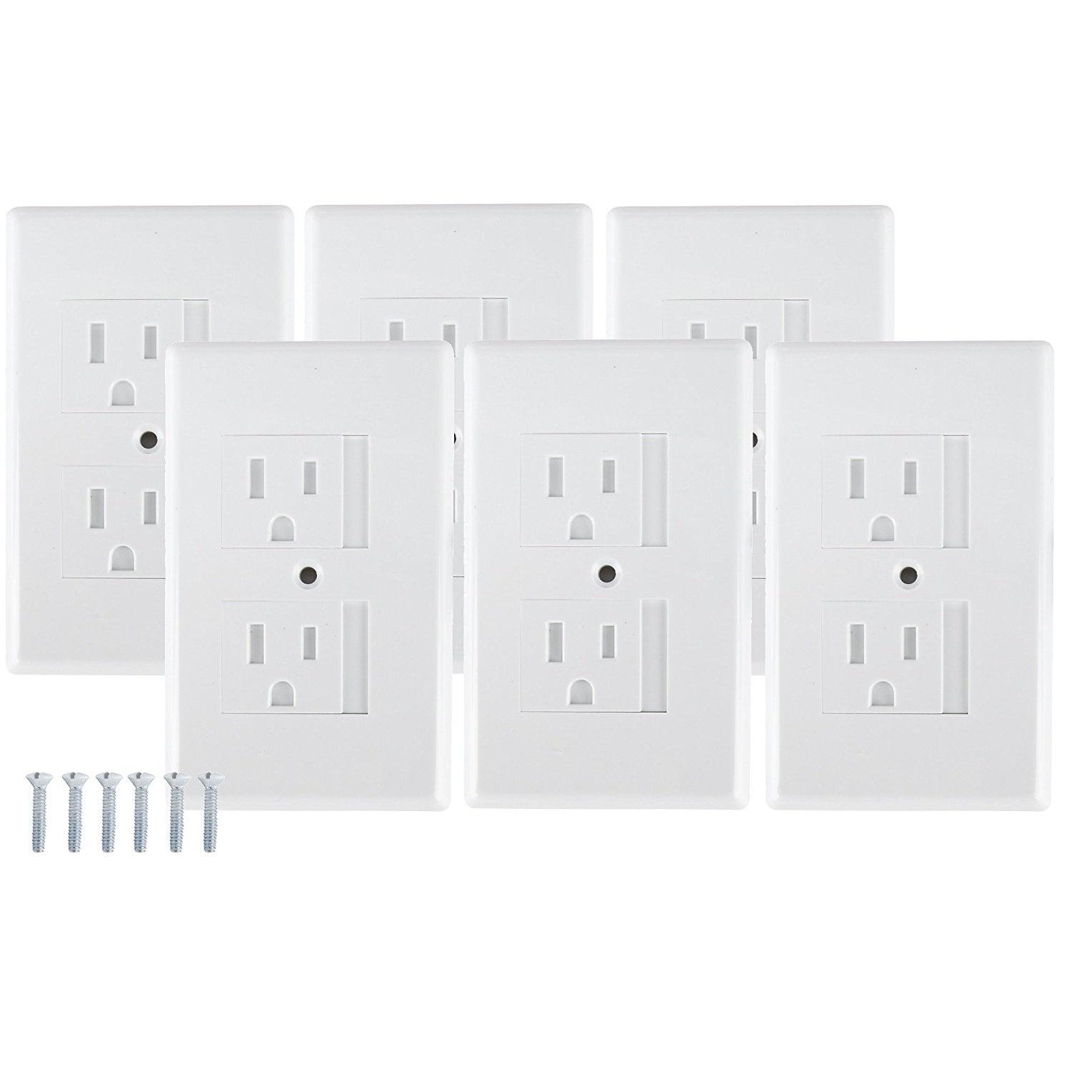 Safe-Plate Outlet Cover - Multipack - White, 6 count - Walmart.com