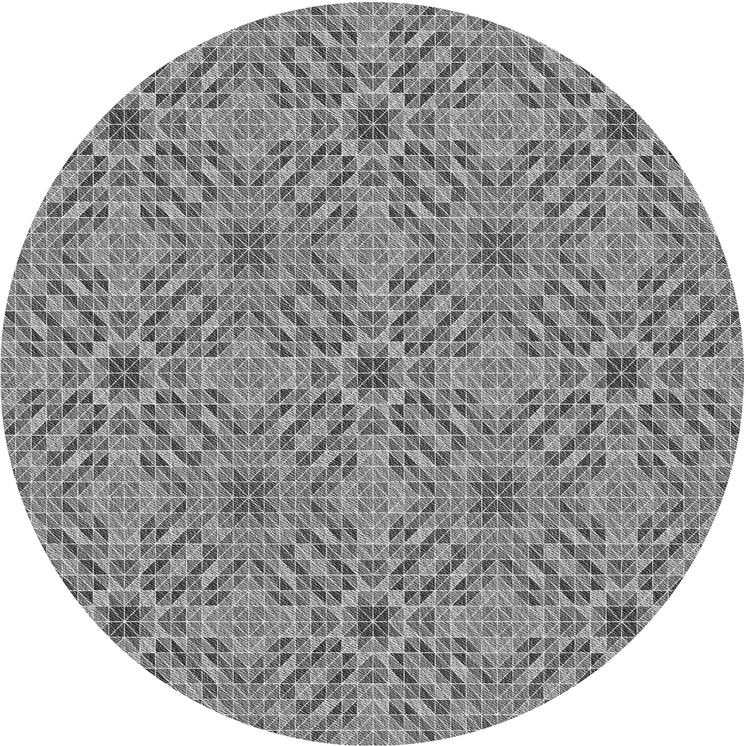 Ahgly Company Indoor Round Patterned Ash Gray Area Rugs, 7' Round ...