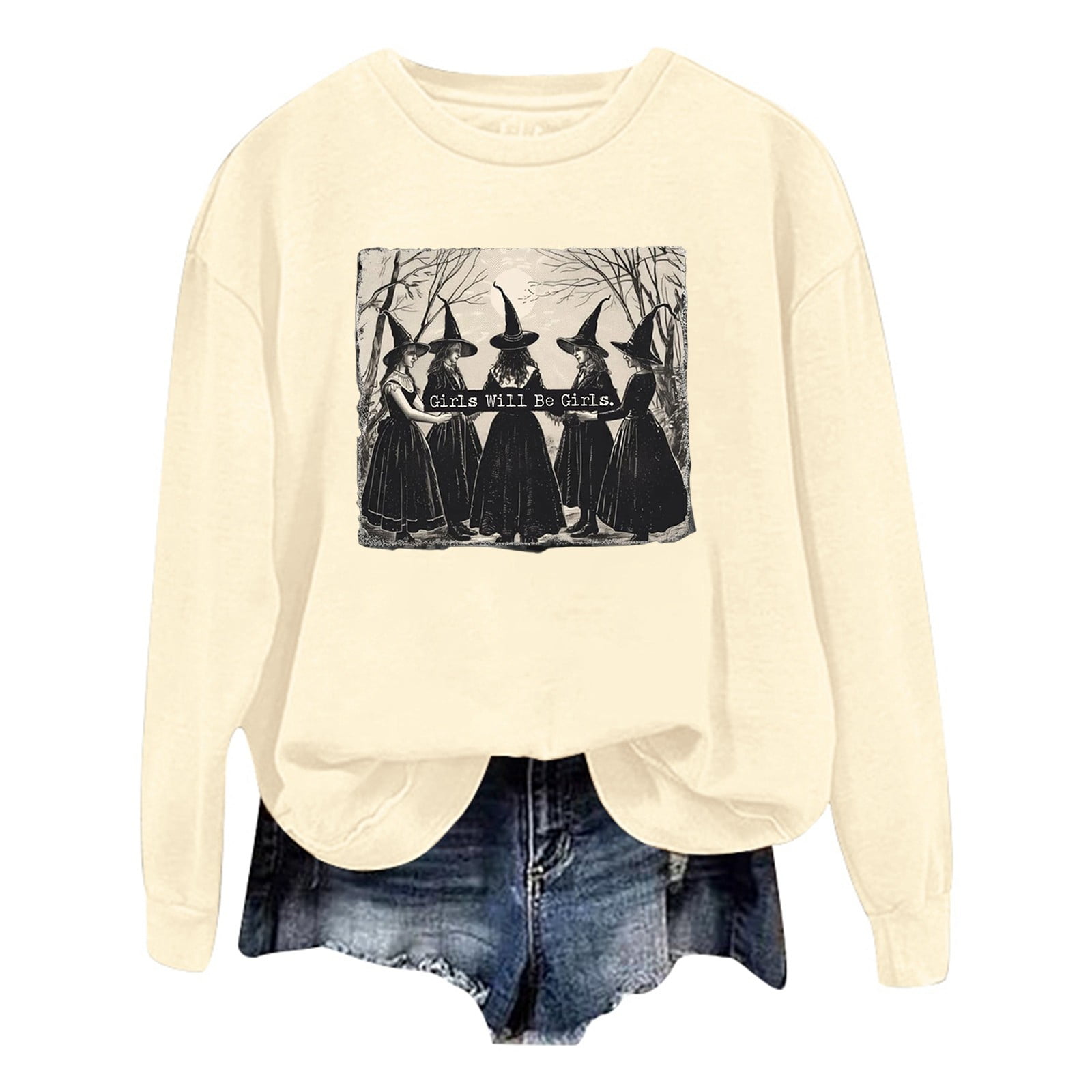 Click here for Linyuppp Womens Halloween Witch Print Long Sleeve... prices