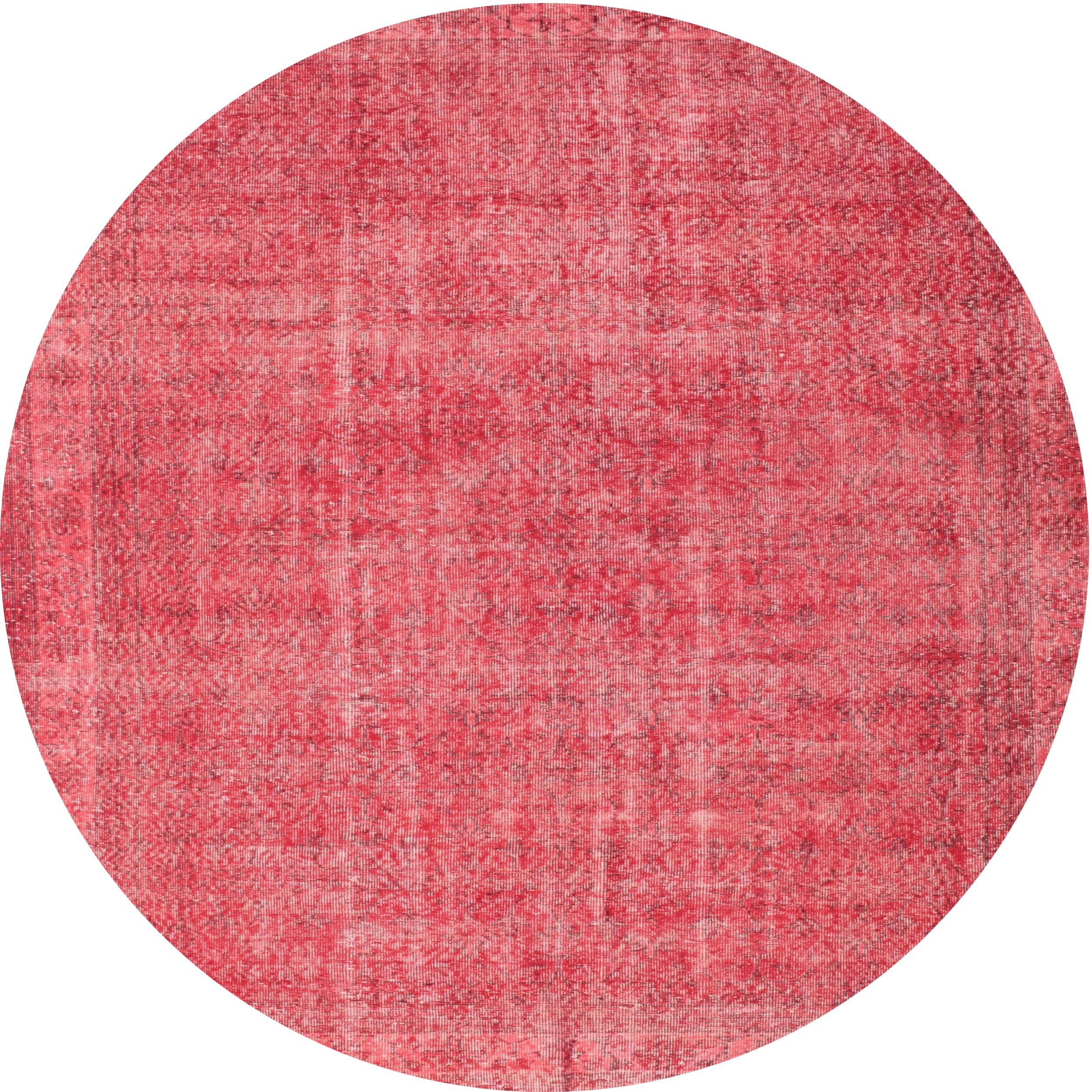 Ahgly Company Indoor Round Contemporary Red Abstract Area Rugs, 6 ...