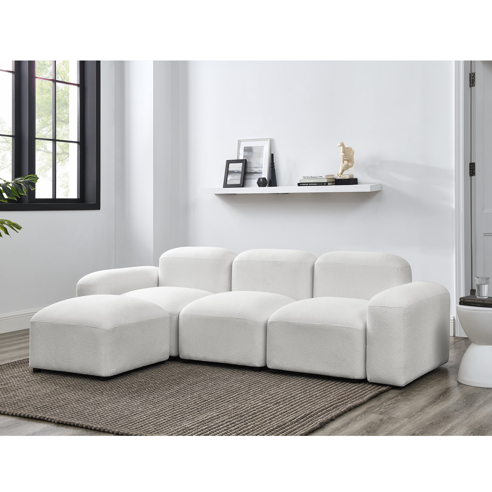 CoSoTower L-Shape Modular Sectional Sofa, Diy Combination, Loop Yarn ...