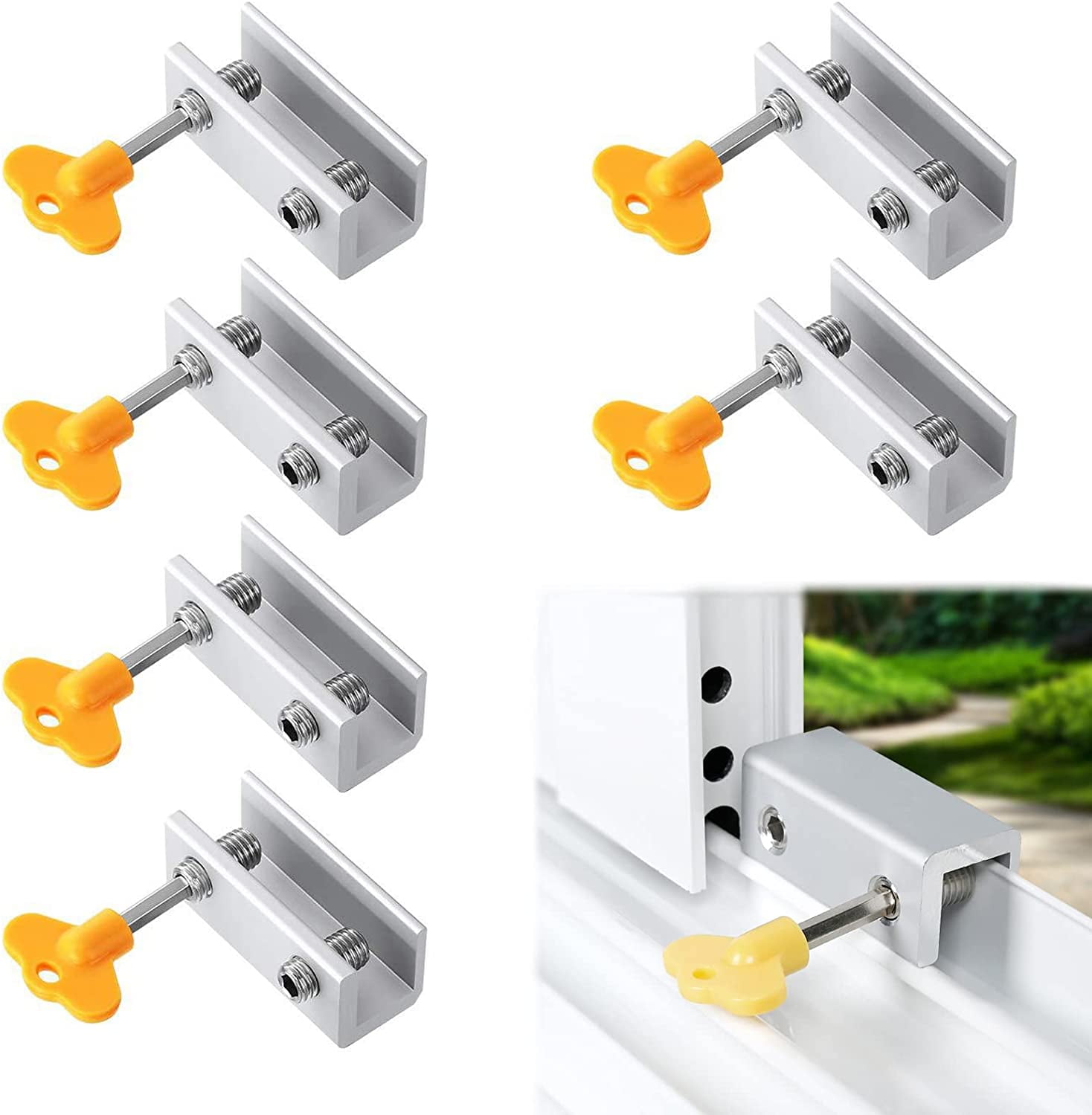 Window Locks, 4 Sets Sliding Window Locks Child Proof Adjustable Window ...
