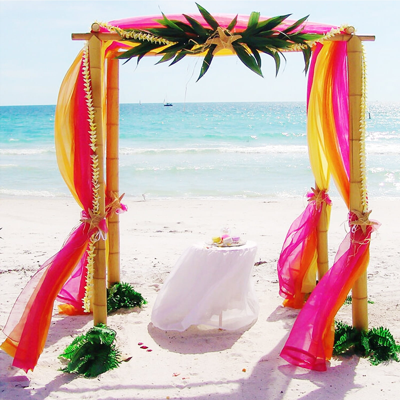 Touiyu Christmas Sheer Scarf Organza Table Skirt Pendant Table Runner ...