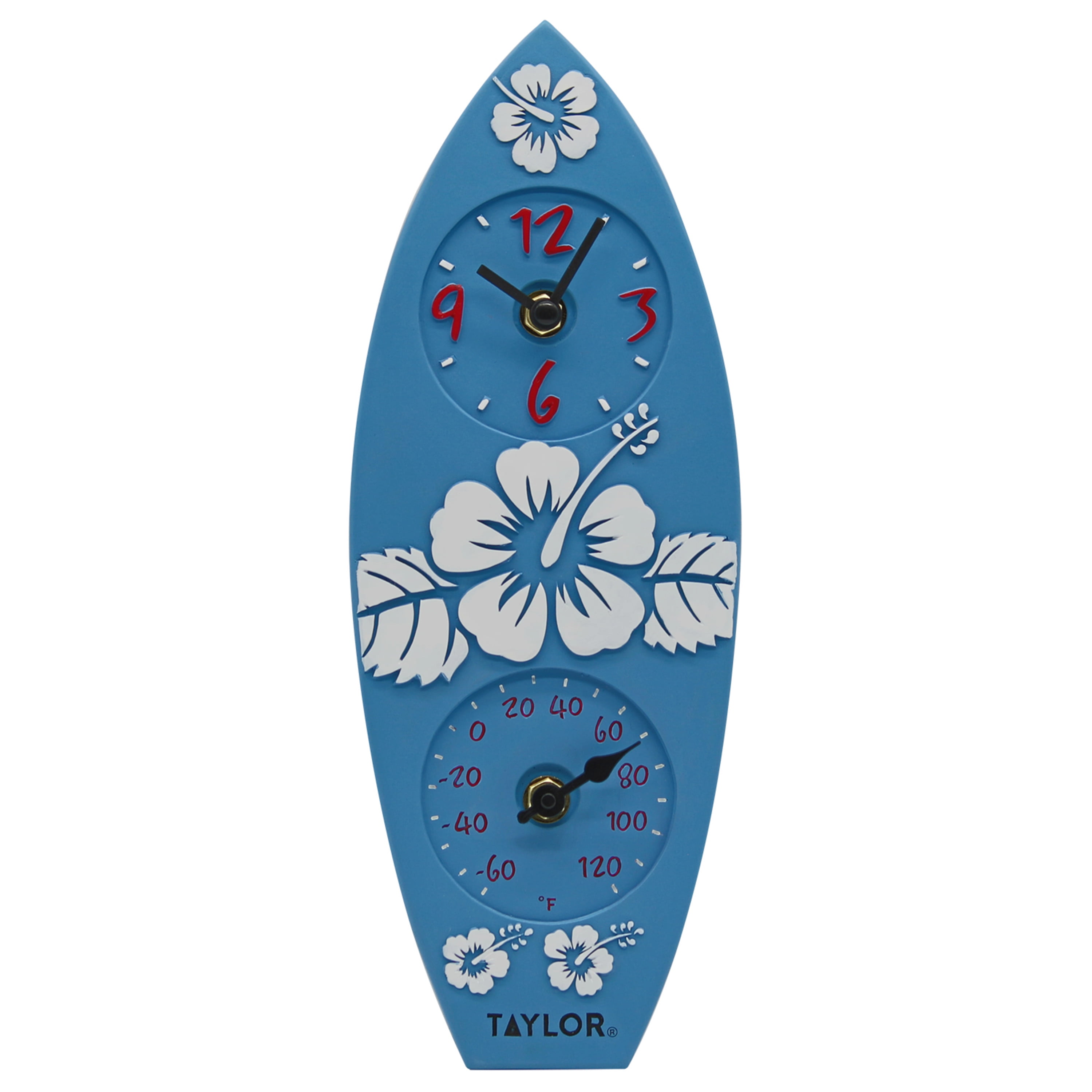 Taylor Precision Products 12-inch Surfboard Clock with Thermometer ...