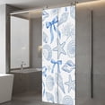 Blue Coastal Starfish Window Privacy Film, Seashells Coral Ribbon ...