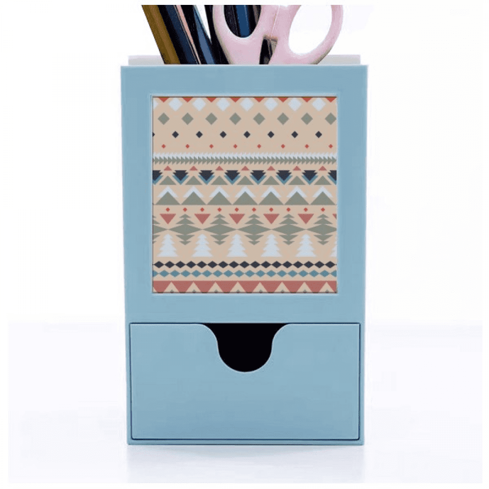 Blue Red Gray Rhombus Triangle Desk Supplies Organizer Pen Holder Card ...
