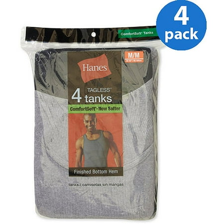 Hanes Big Men's ComfortSoft Dyed Tagless Tanks 4-Pack - Walmart.com