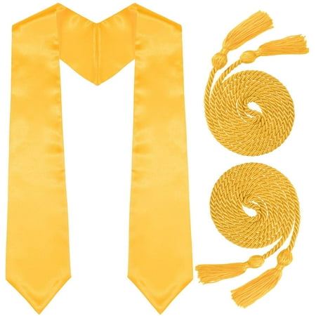 Gold Graduation Stole and 2Pcs Honor Cord with Tassel for Graduation ...