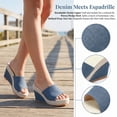 BLISSFUL STEP Women's Embroidered Wedge Platform Peep-toe Slip Sandals ...