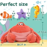 MaoGoLan 39" Crab Stuffed Animal 1 Seahorse, Starfish, Clownfish Plush ...