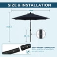 AE Outdoor 9ft Patio Umbrella with Auto-Tilt & Crank Lift, UV ...