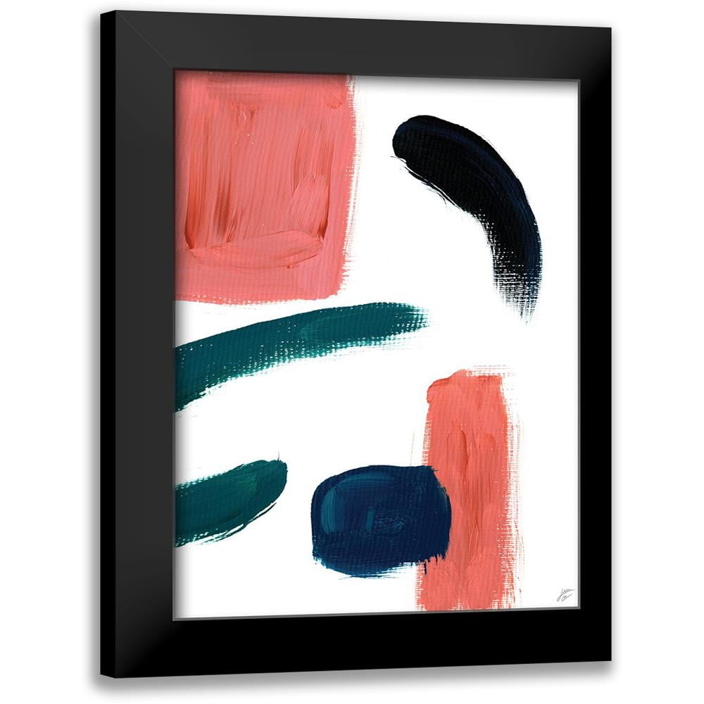 Lee, Judson 19x24 Black Modern Framed Museum Art Print Titled - Blocks and Brush Strokes II ...