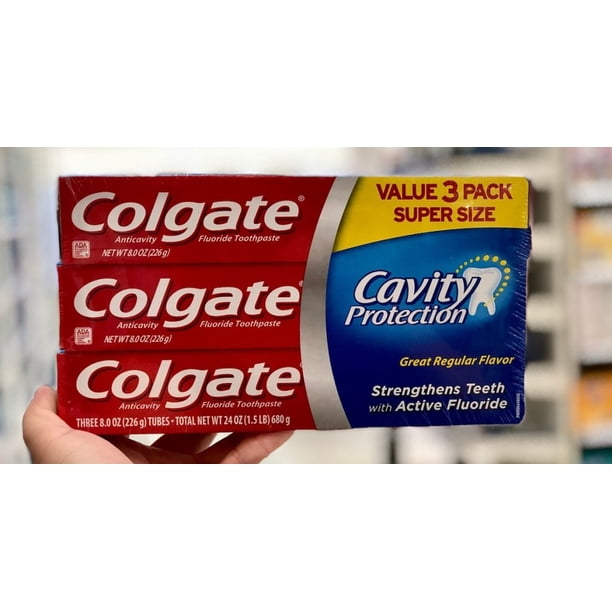 Colgate Regular Anticavity Toothpaste 8 oz 3 PACK - Walmart.com