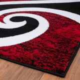Luxe Weavers Quality Living Room Red Swirls Modern Abstract Area Rug ...